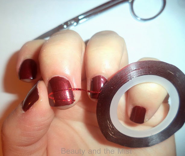 Using nail striping tape for the first time - Beauty and the Mist